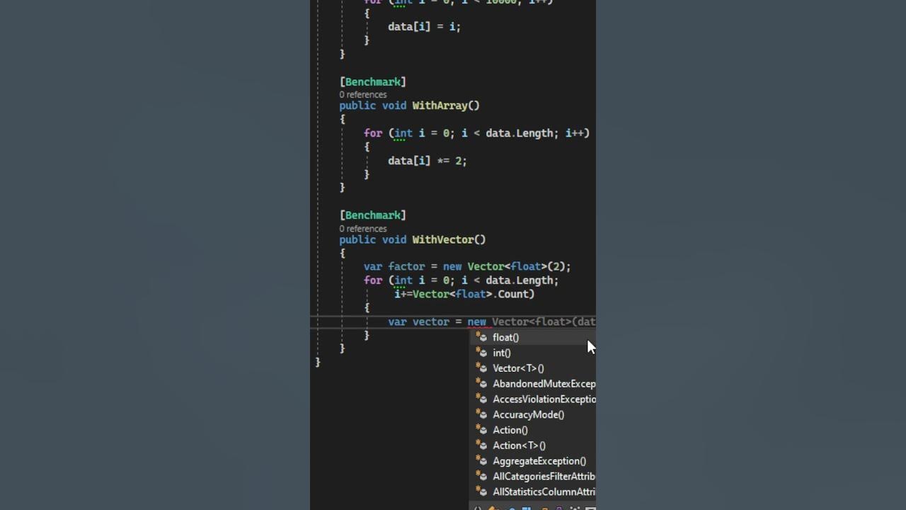 C# Vector : Benchmarking for High-Performance Applications #csharp - YouTube