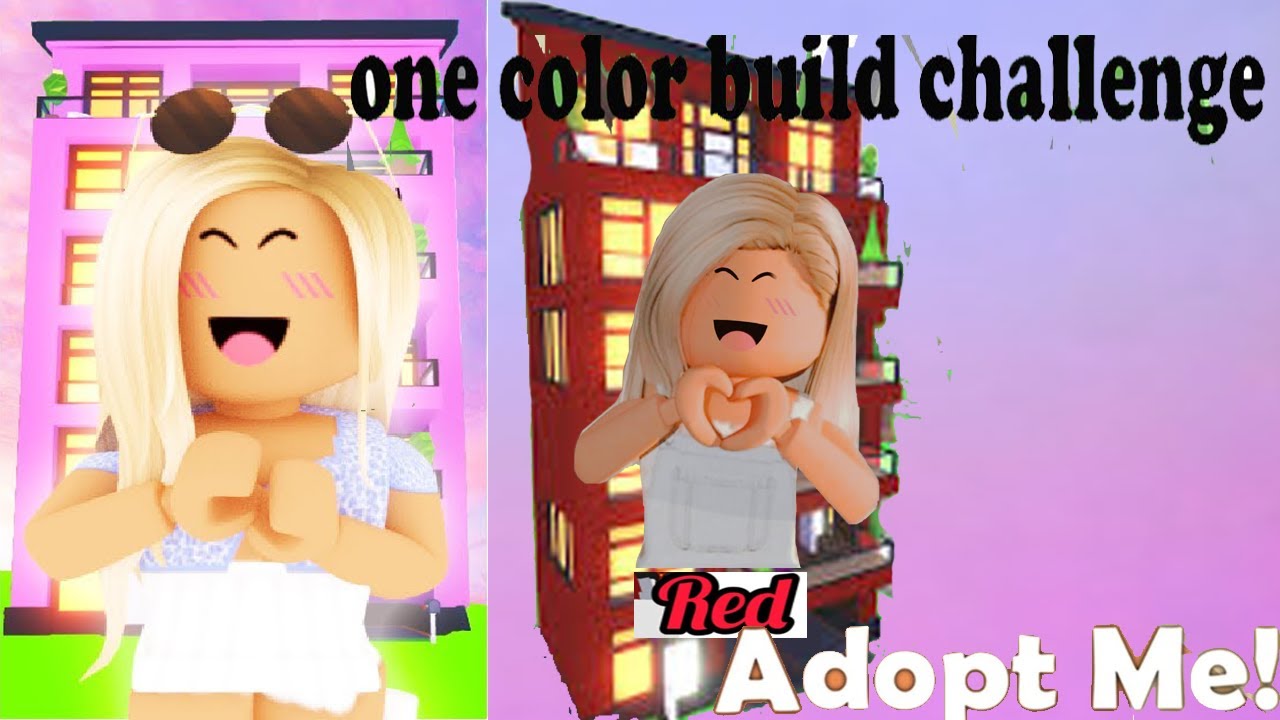 Using Only ONE COLOR in Adopt Me Build Battle Challange!! - YouTube