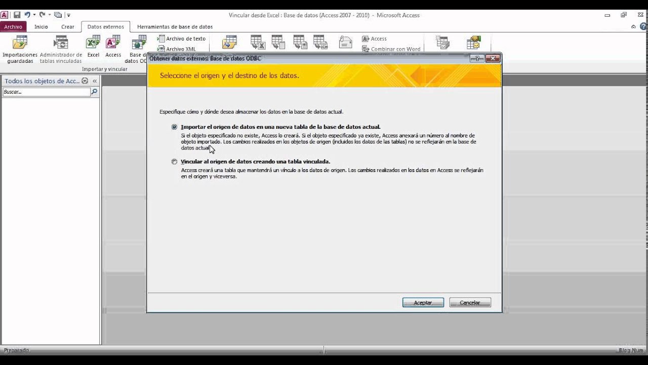Vincular o Enlazar MySQL con Access - YouTube
