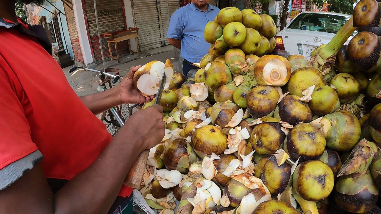 Amazing Speed Palm fruit Cutting Skills! Fresh Palm Ice Jelly Taler ...