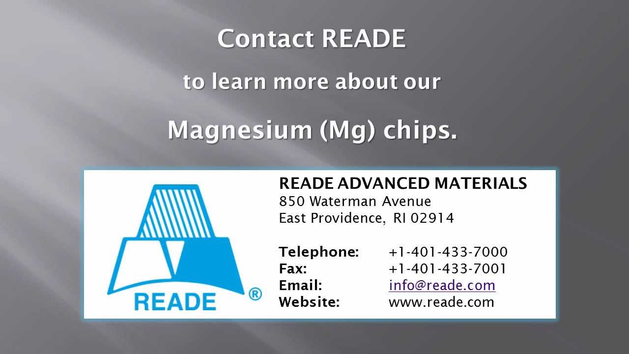 Magnesium Chips from Reade - YouTube