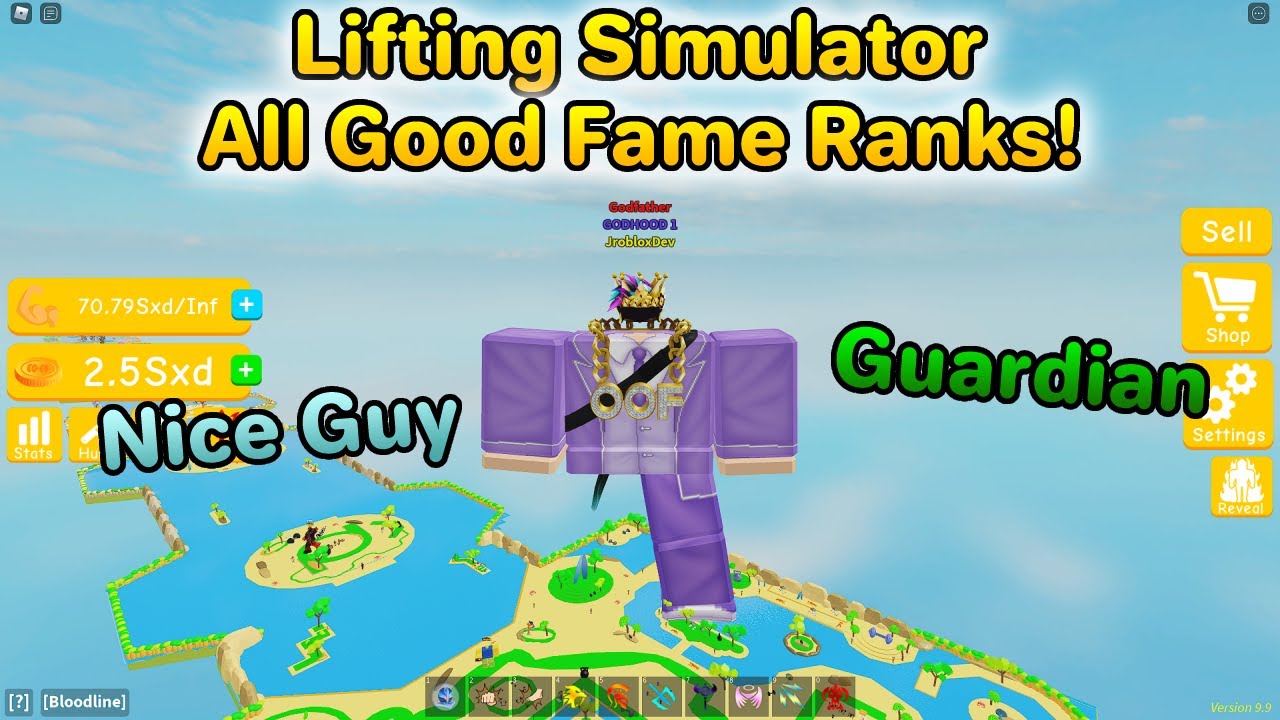 All Lifting Simulator Good Fame Ranks and Requirements - YouTube