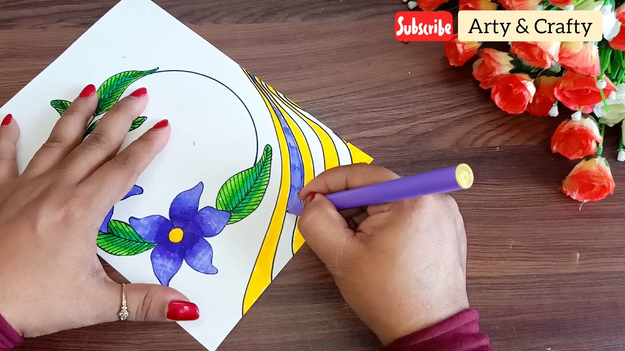 Border Design on Paper | Colourful Border | Front Page or Project ...