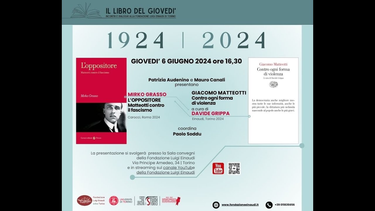 Il libro del giovedì: 1924-2024 | Due libri per parlare di Giacomo ...