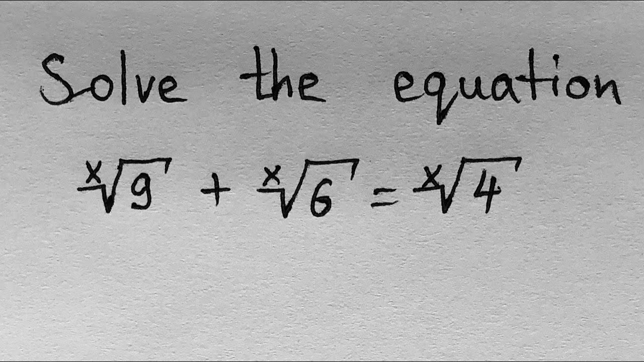 Chinese Math Olympiad Question | Solve a radical equation. - YouTube