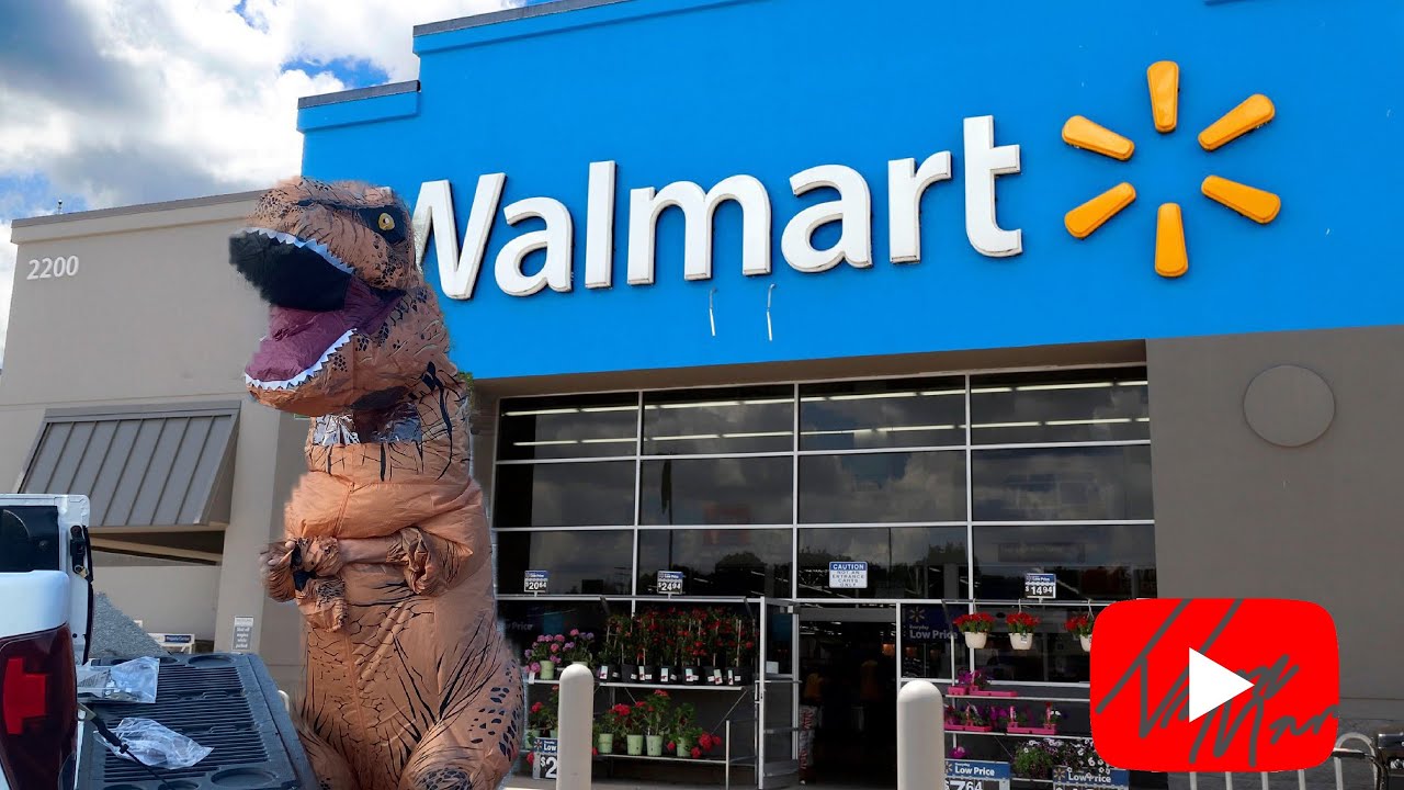 WEARING A DINOSAUR COSTUME IN WALMART - YouTube