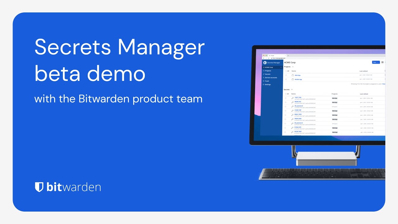 Bitwarden Secrets Manager Demo - YouTube