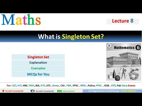 Sets | Lecture 8 | What is Singleton Set? | Chapter 1 Class 6 Maths ...