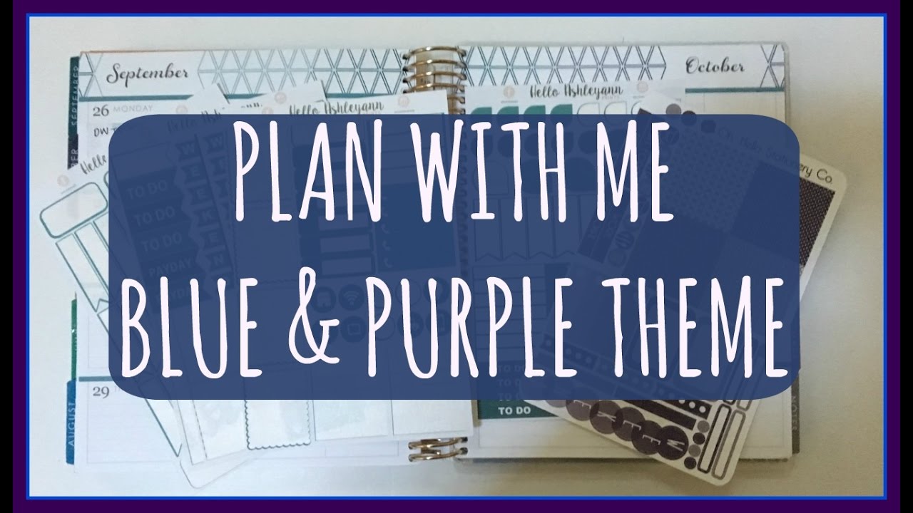PLAN WITH ME | Blue & Purple Theme (EC Horizontal) - YouTube
