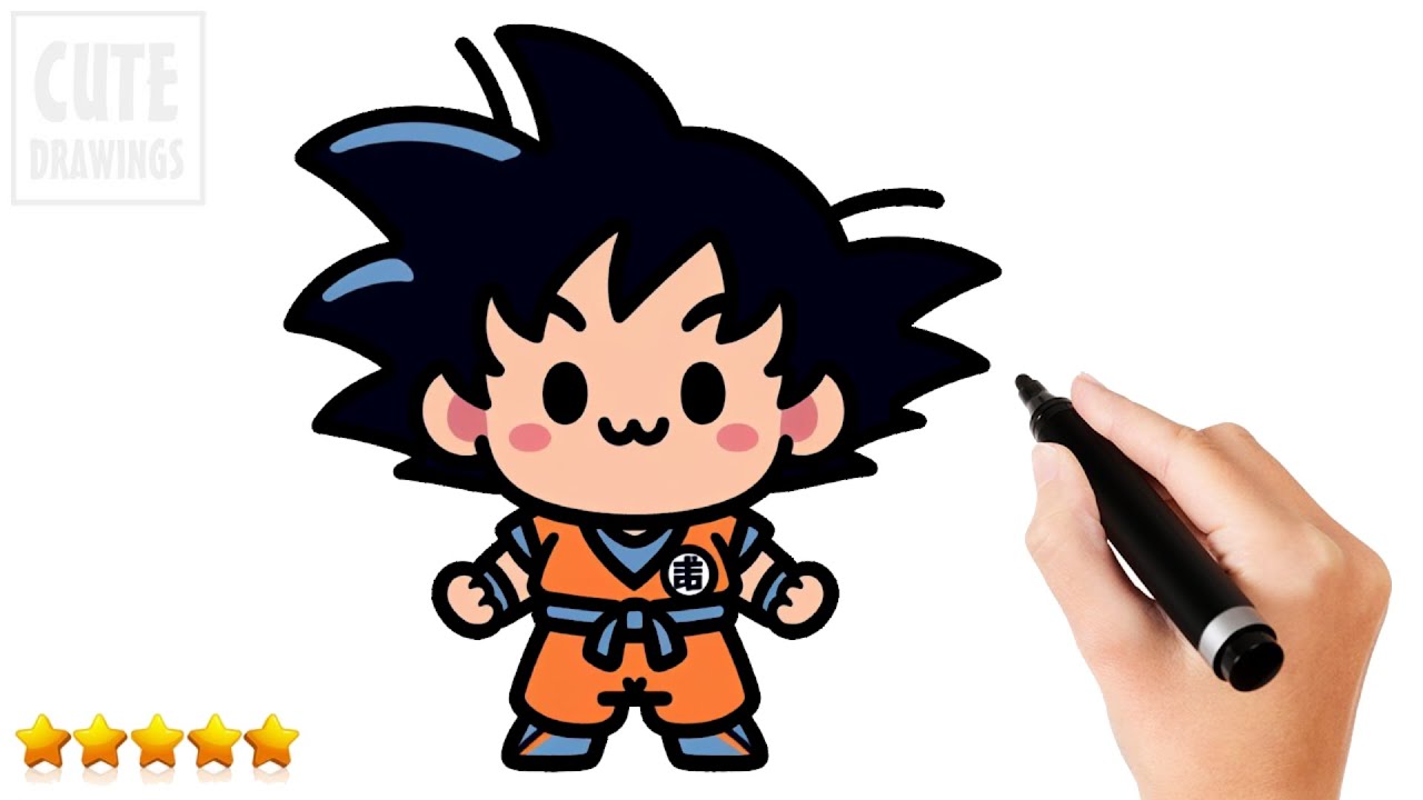 How To Draw Goku (Easy and Cute) - YouTube
