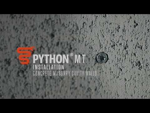 PYTHON MT Installation - Concrete Masonry Cavity Walls - YouTube