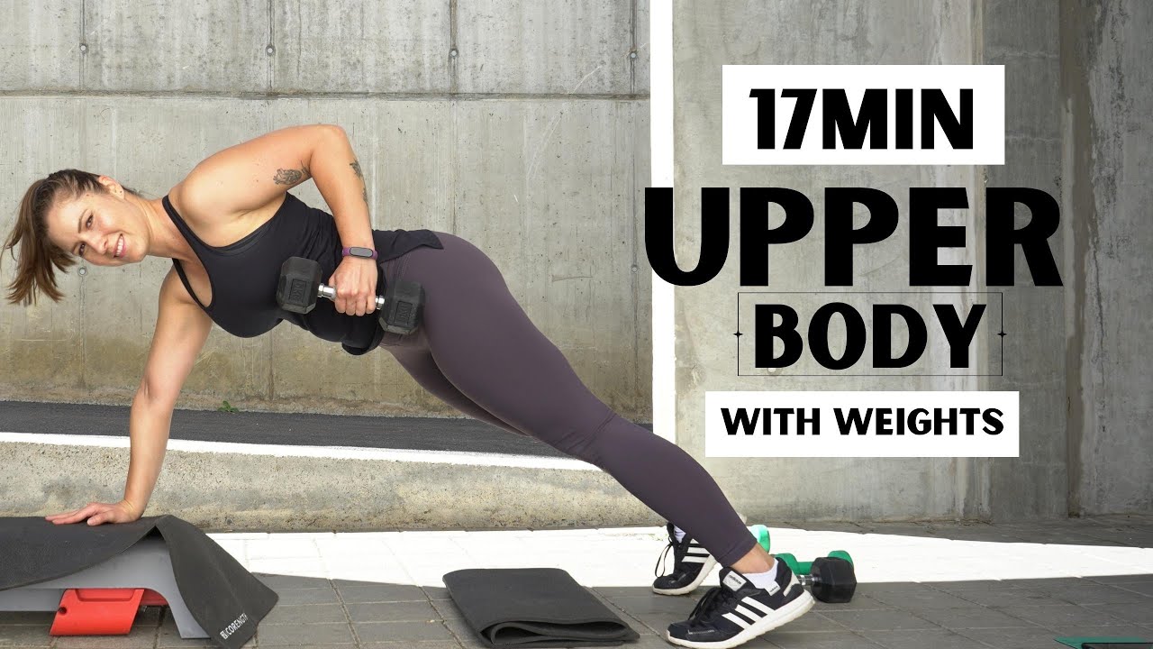 20MIN UPPER BODY WORKOUT|step and dumbbells - YouTube