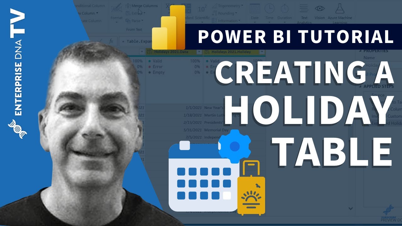 How To Create A Holiday Table In Power BI - Time Intelligence in Power ...