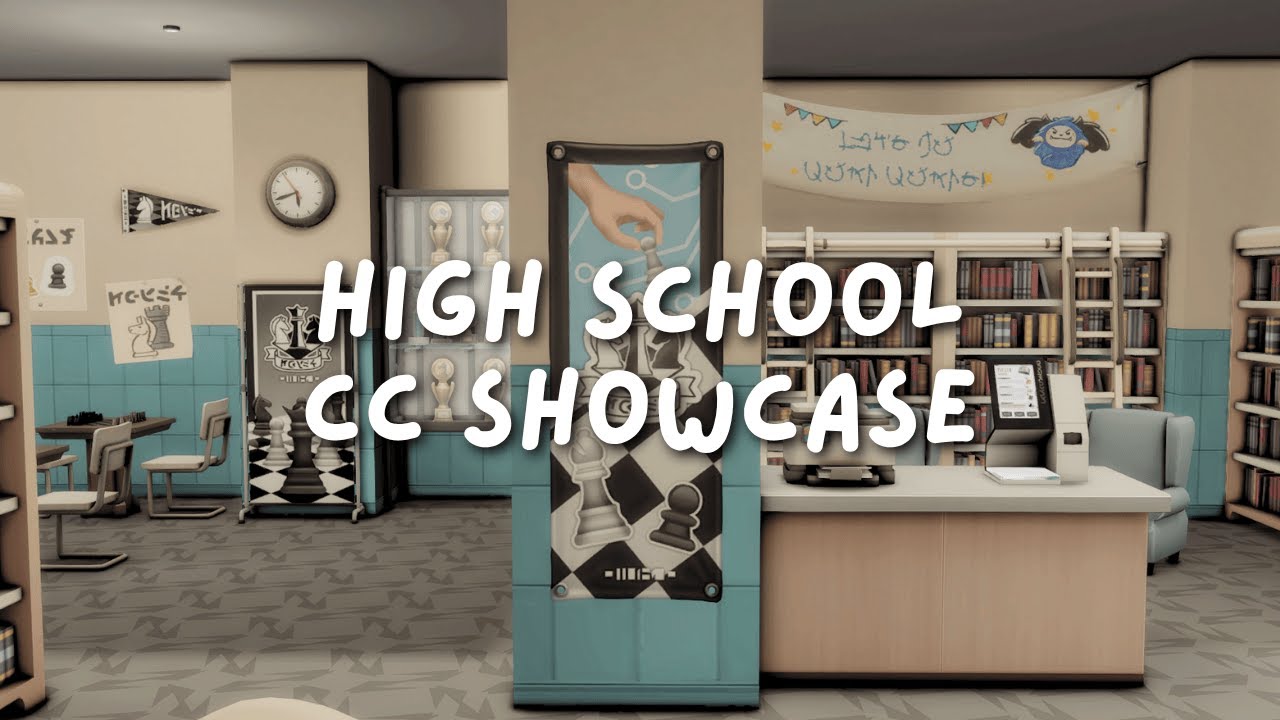 high school cc essentials | sims 4 cc showcase + lot download - YouTube