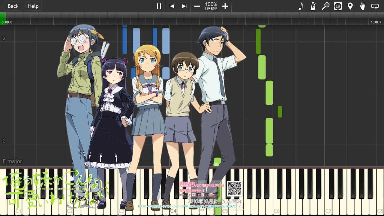 "Irony" - OreImo Opening 1 | ClariS [Piano Tutorial] (Synthesia) - YouTube