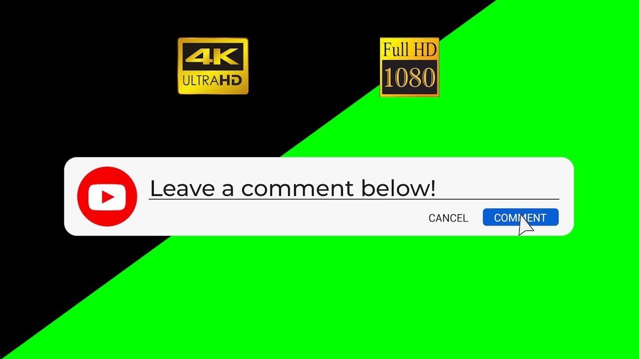 Leave a comment below click the button | green screen, transparent ...