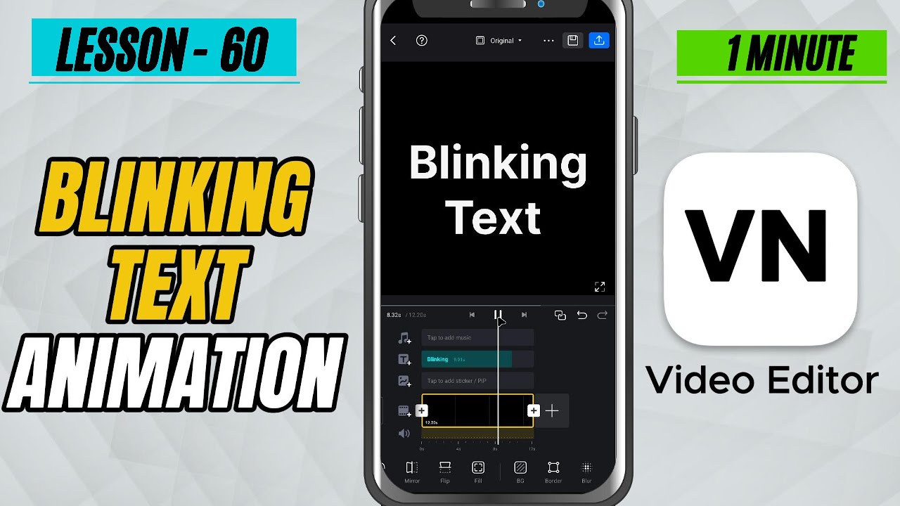 How to Add Blinking Text Animation in VN Video Editor - Lesson 60 VN Video Editor Tutorial - YouTube