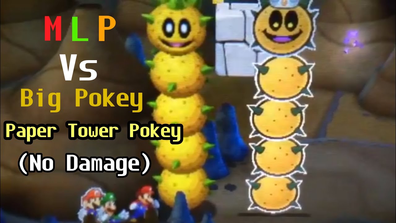 Mario & Luigi - Paper Jam [Boss 3] Big Pokey & Paper Tower Power Pokey ...