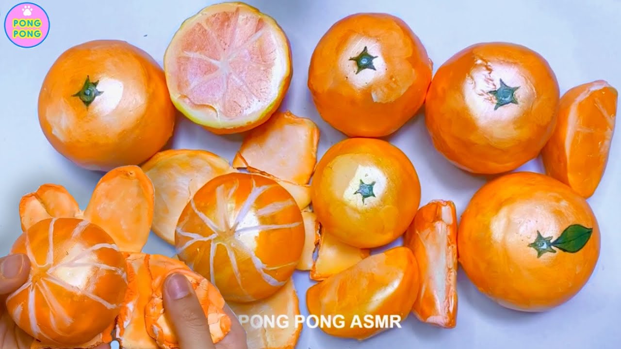 Mandarin Orange Plaster Clay Cracking ASMR - YouTube