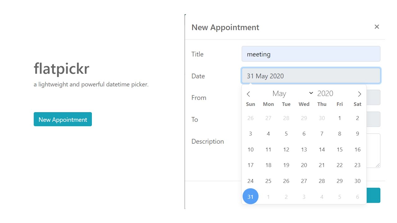 Flatpickr Bootstrap A Simple Appointment Modal Form YouTube flatpickr-bootstrap-a-simple-appointment-modal-form-youtube