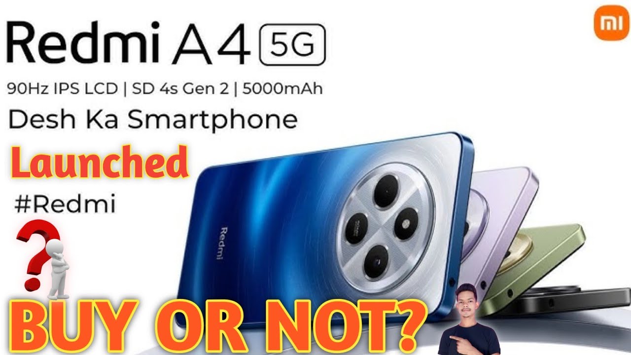 Redmi A4 5G Launched @ ₹8499🔥Redmi A4 5G Price In India & Specs | SD 4S ...