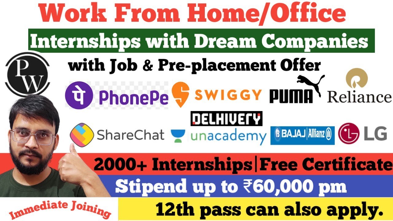 Internships with Dream Companies | Internships with Job Offer | Work ...