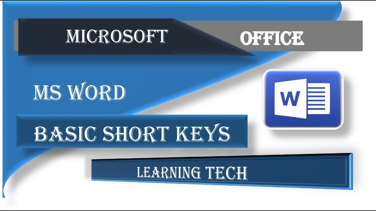basic shortcut keys in ms word - YouTube