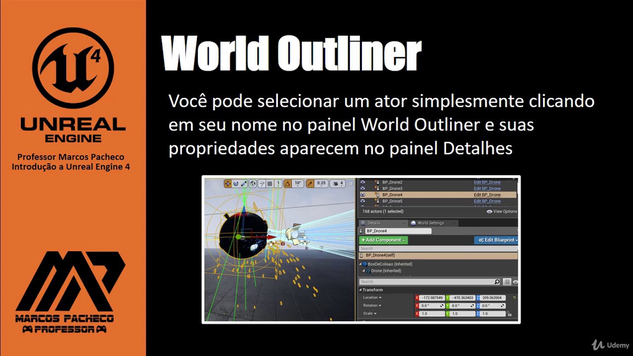 Unreal Engine4: World Outliner, Eixos 3D Coordenadas X Y Z - YouTube
