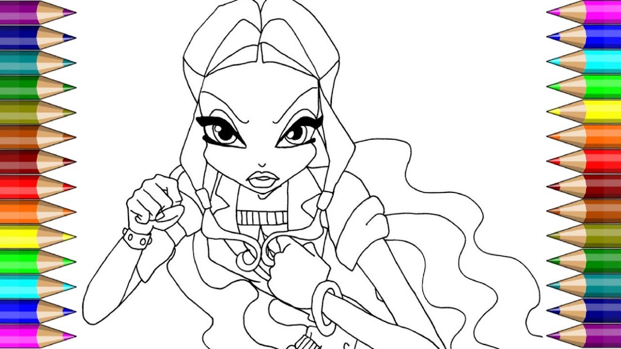 Winx Club Leila Colouring Page For Kids - YouTube