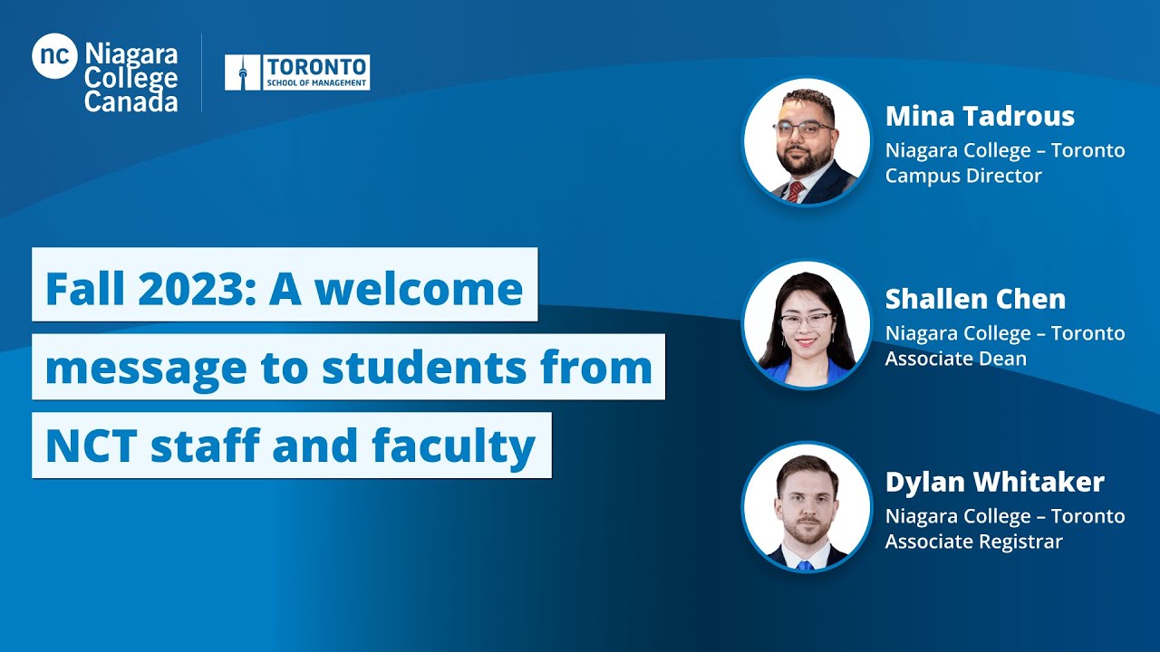 Fall 2023: A welcome message to students from NCT staff and faculty ...