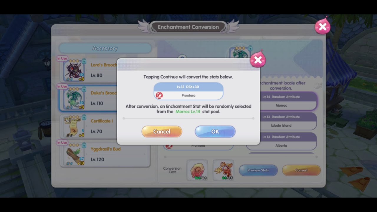 New Enchantment Conversion System : Lv. 15 Prontera to Lv. 15 Morroc ...