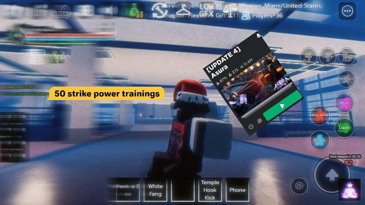 Doing 50 strike power trainings in roblox | ASURA - YouTube