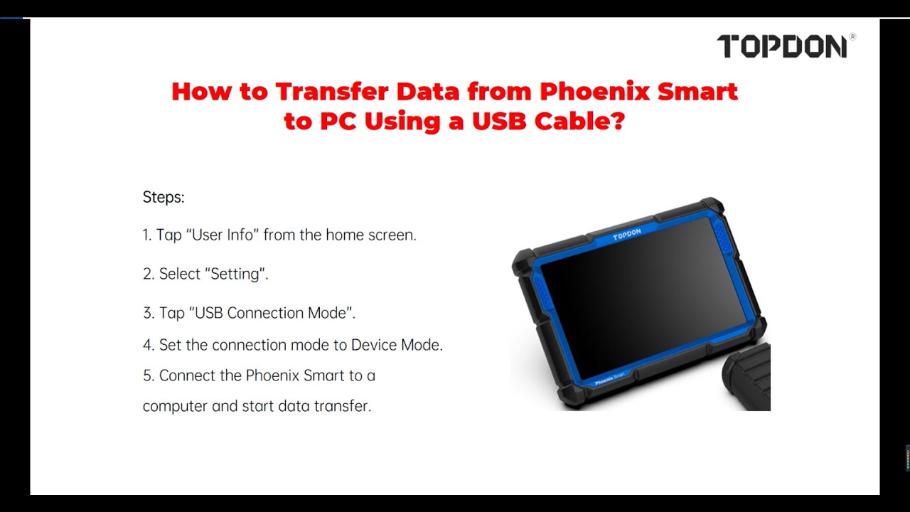 How to Transfer Data from Phoenix Smart to PC Using a USB Cable - YouTube