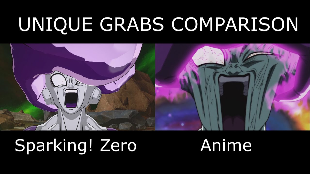Unique Grabs Origins Side by Side Comparison Dragon Ball Sparking Zero ...
