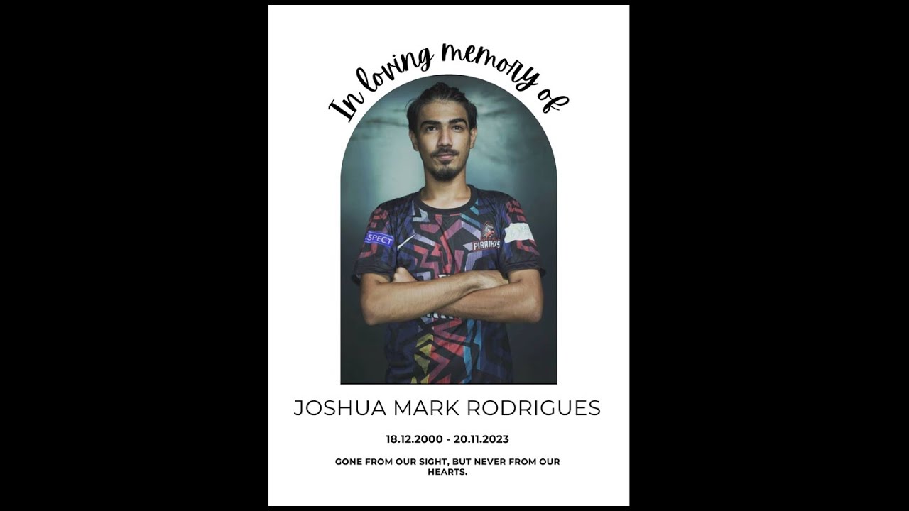 Funeral Service Joshua mark Rodrigues - YouTube