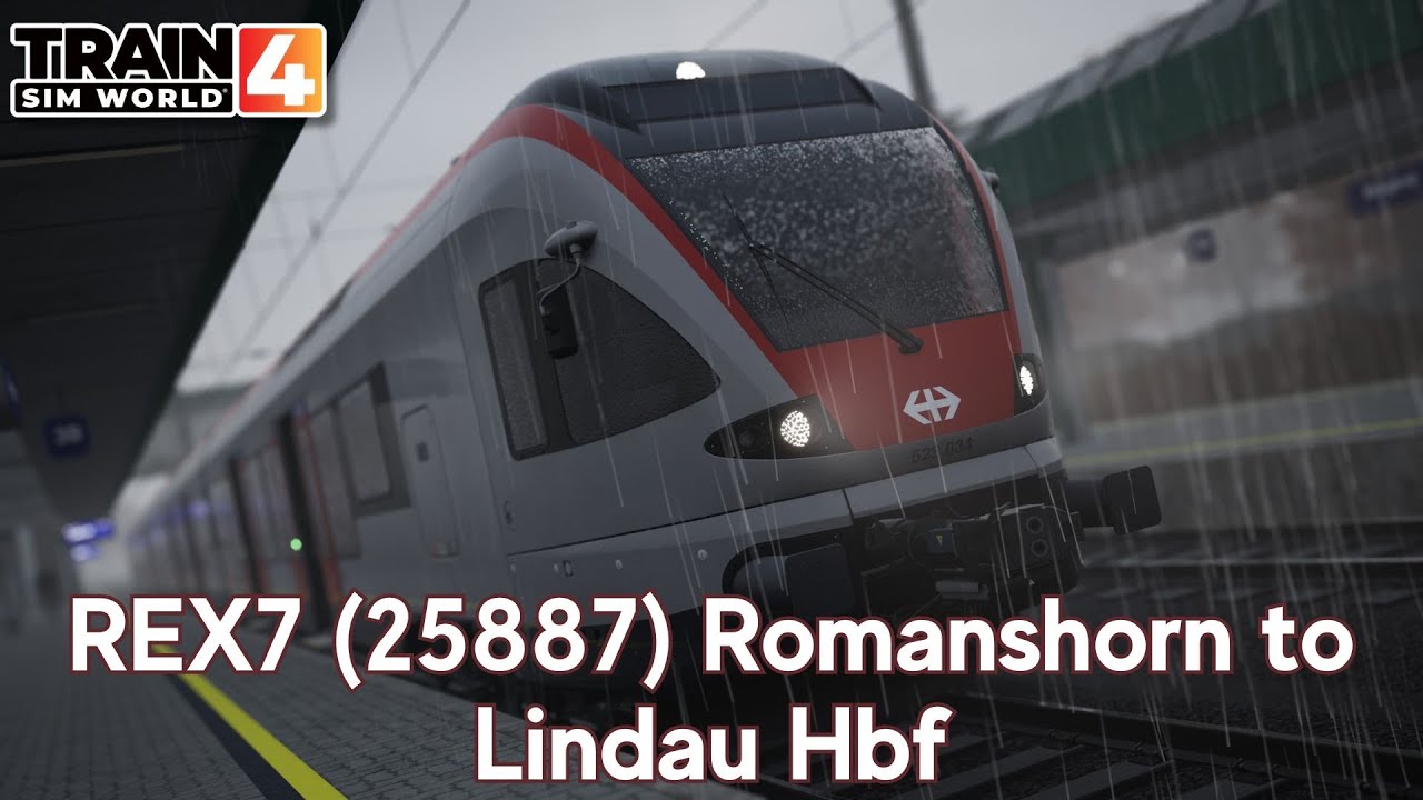 REX7 (25887) Romanshorn to Lindau Hbf - S-Bahn Vorarlberg - RABe 523 - Train Sim World 4 - YouTube