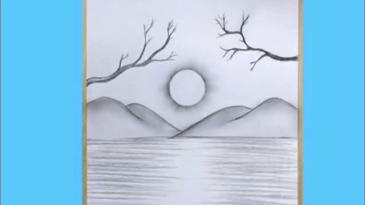 How to draw a Calm Landscape - YouTube
