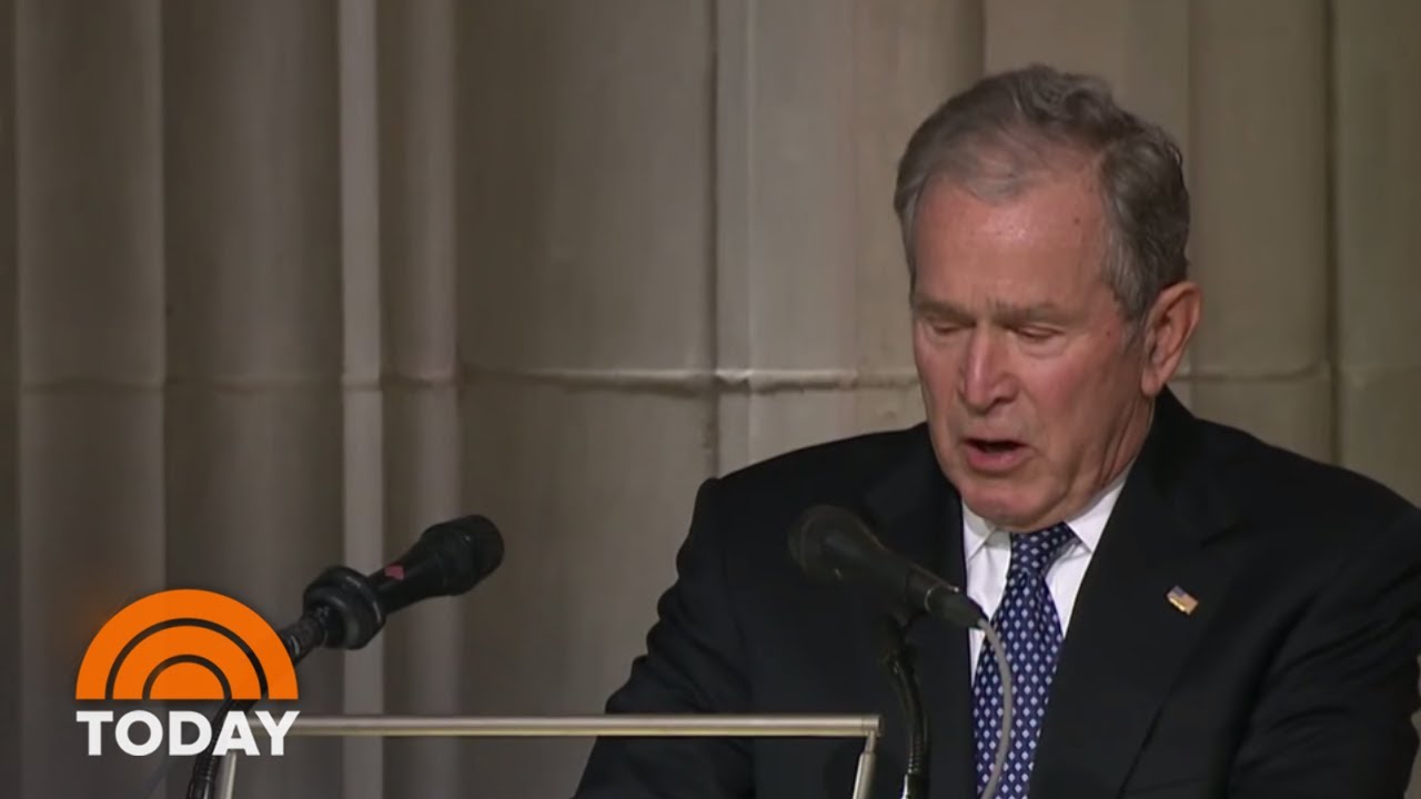 George W. Bush Delivers Emotional Eulogy For Dad George H.W. Bush ...