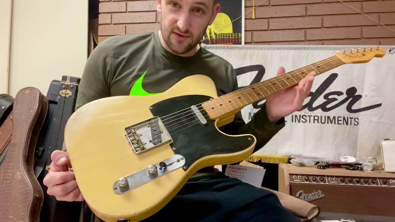 Vintage! 1952 Fender Telecaster Black Guard - YouTube
