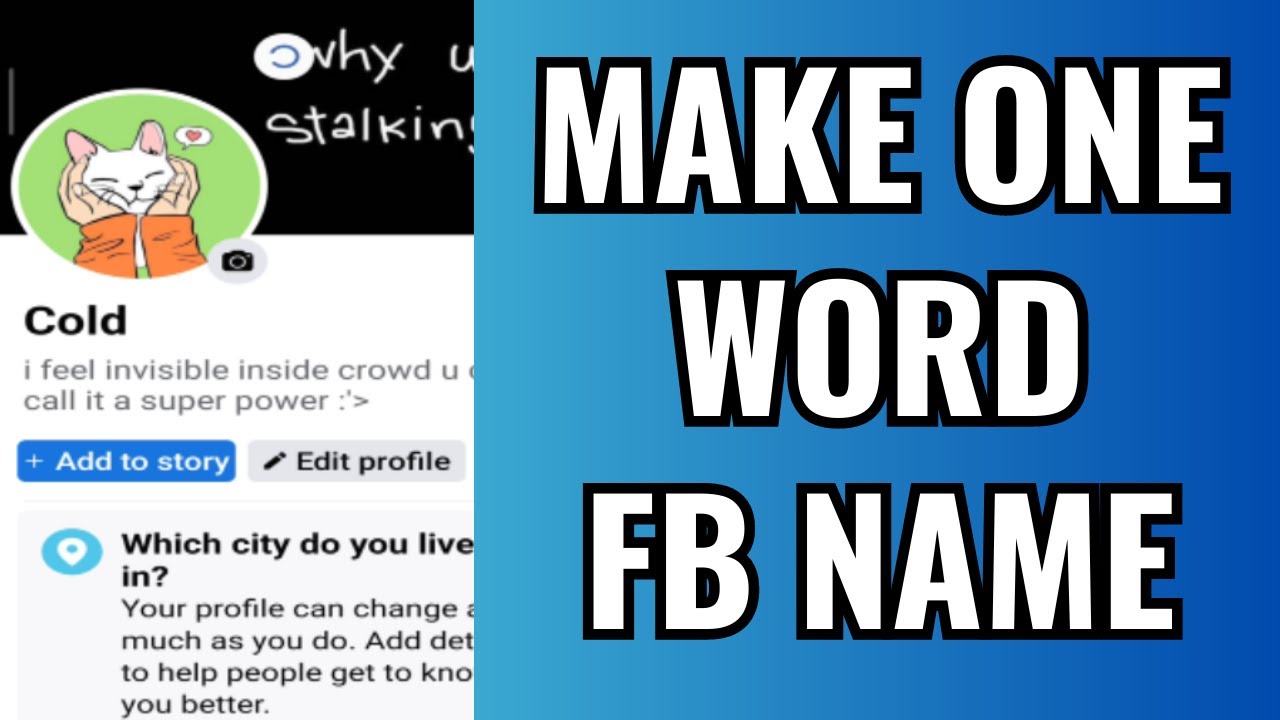 How To Make One Word Facebook Name (2023) - YouTube