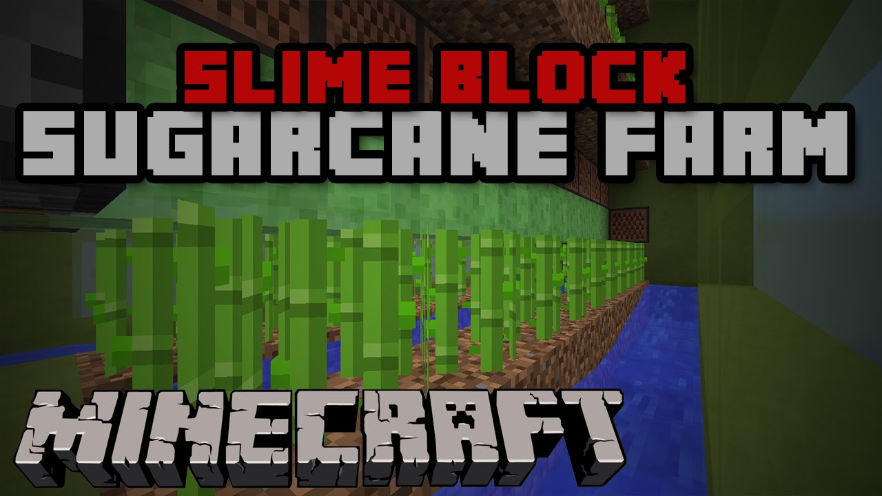 Minecraft 1.8 Stackable Slime Block Sugarcane Farm - YouTube