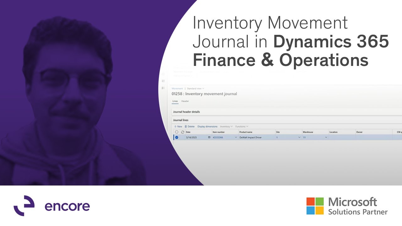 Inventory Movement Journal in Dynamics 365 Finance & Operations - YouTube