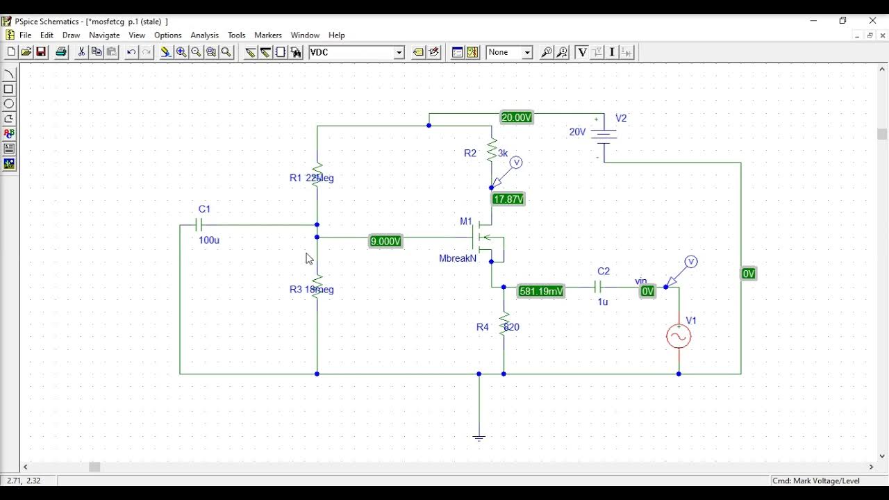PSpice | mosfet CG | amplifier - YouTube