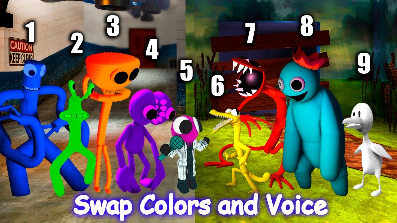 Rainbow Friends Swap Colors and Voice All Phases #8 | Friday Night ...