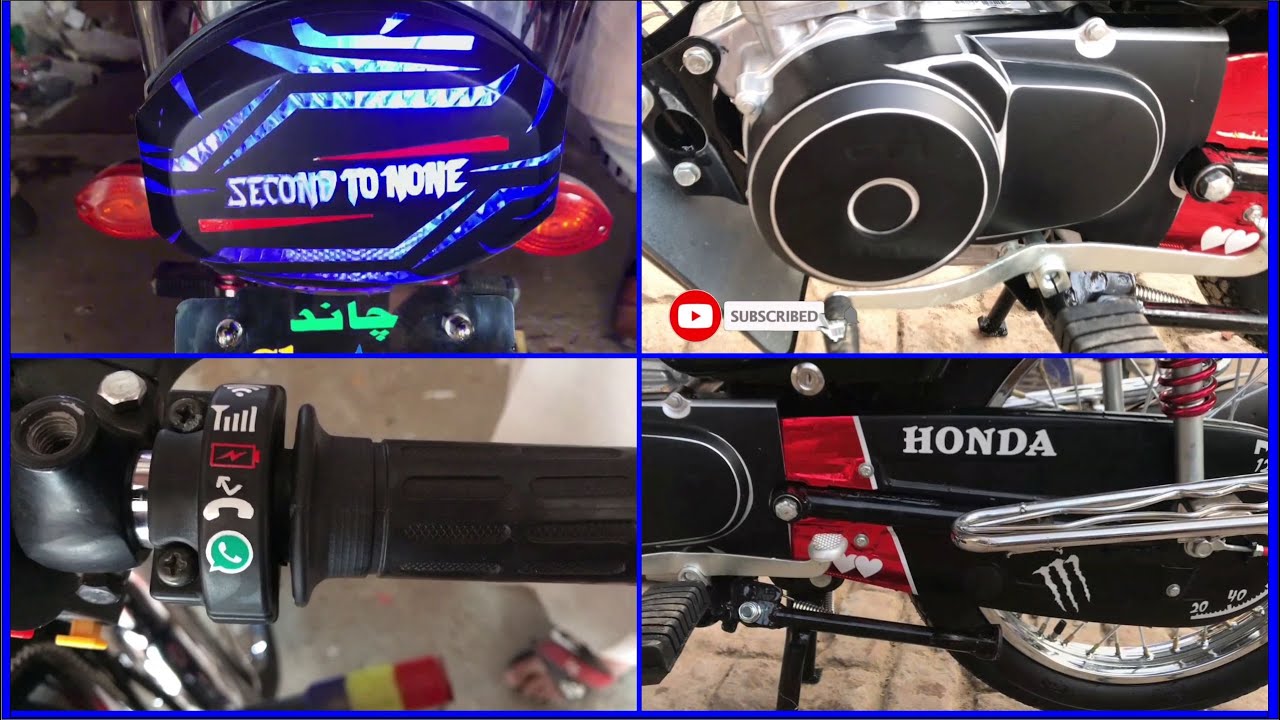 Honda 125 Sticker Decoration || Backlight Decoration || Chain cover ...