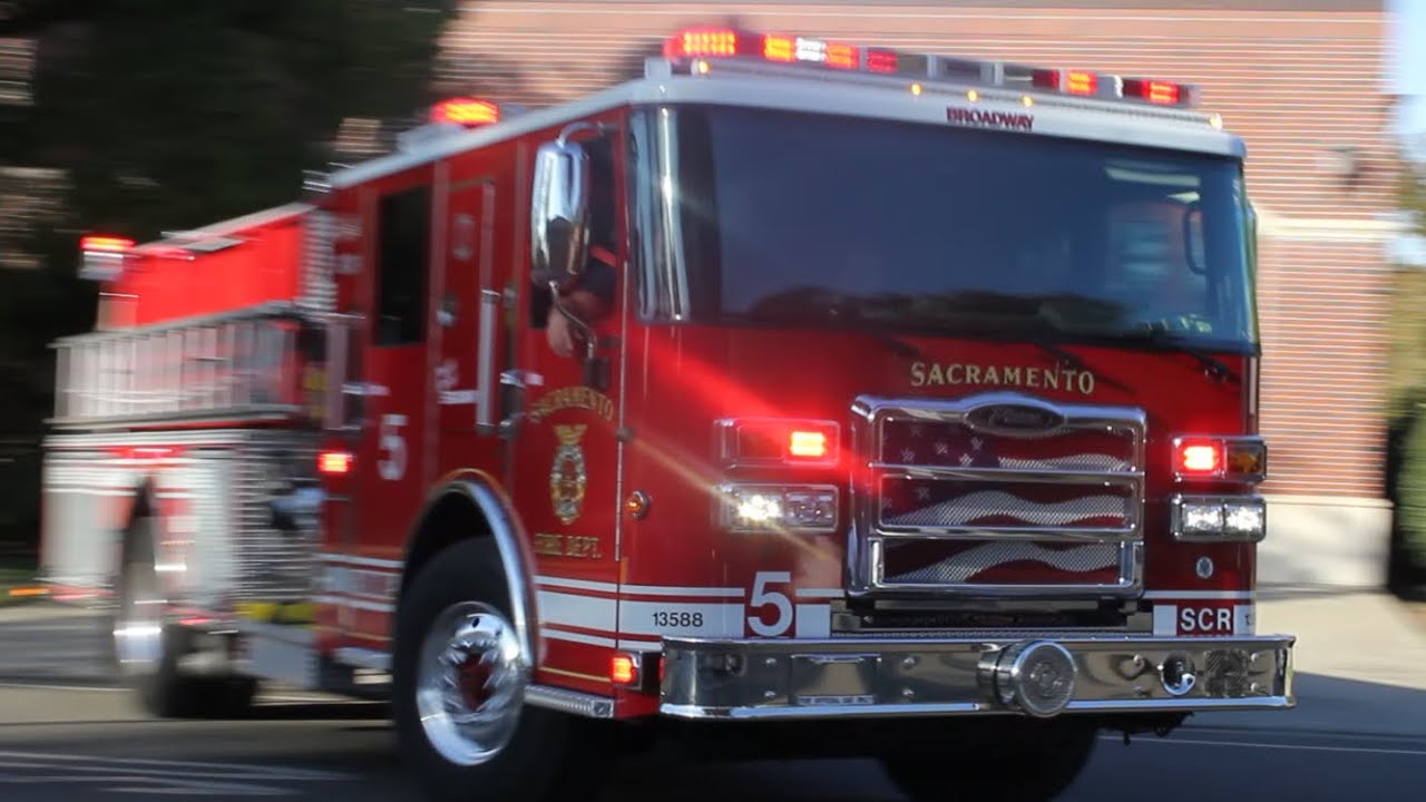 Sacramento Fire Department BRAND NEW Engine 5 Responding - YouTube
