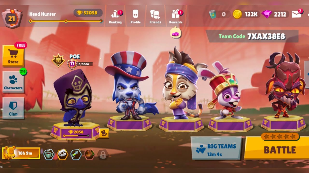 Zooba Live Squad Poe Jack Jade Skippy Rubie 20 Level Maxed Gameplay - YouTube