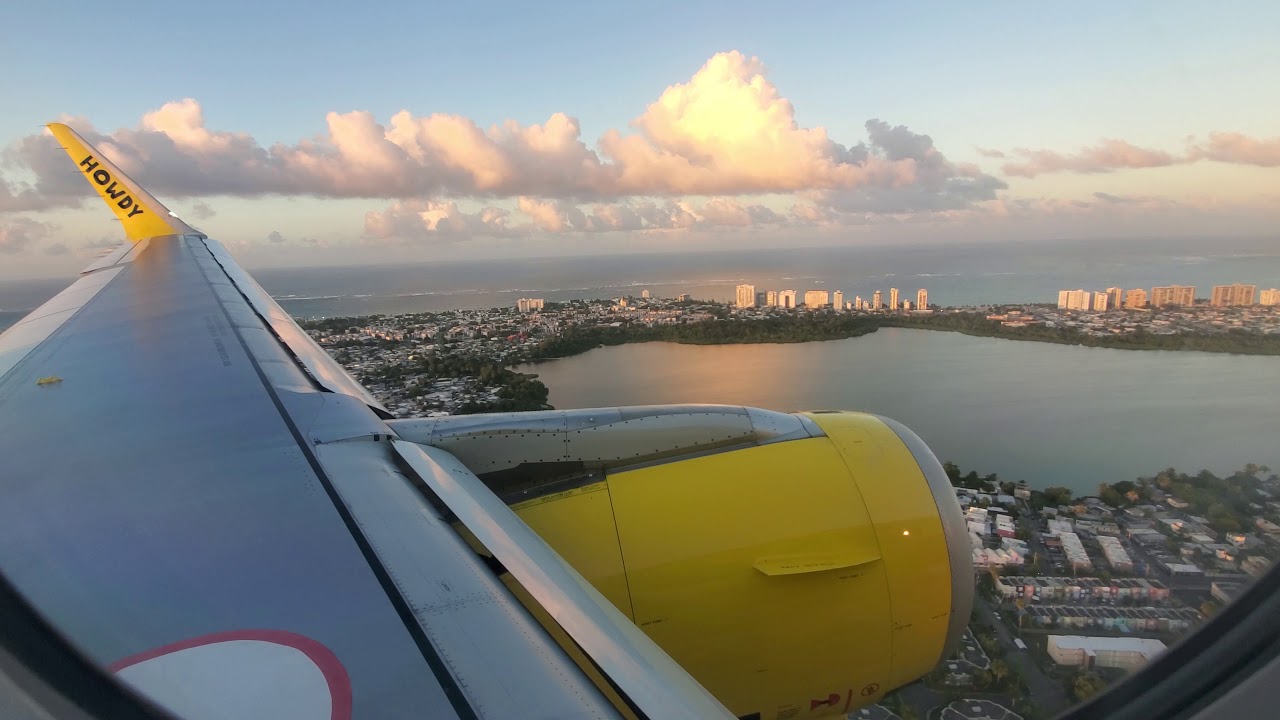Spirit Airlines landing in San Juan, Puerto Rico 🇵🇷... My beautiful ...