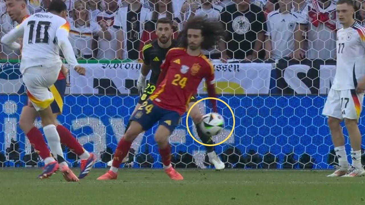 VAR ROBBES Germany PNALTY AFTER Marc Cucurella HAND BALL VS Spain vs ...
