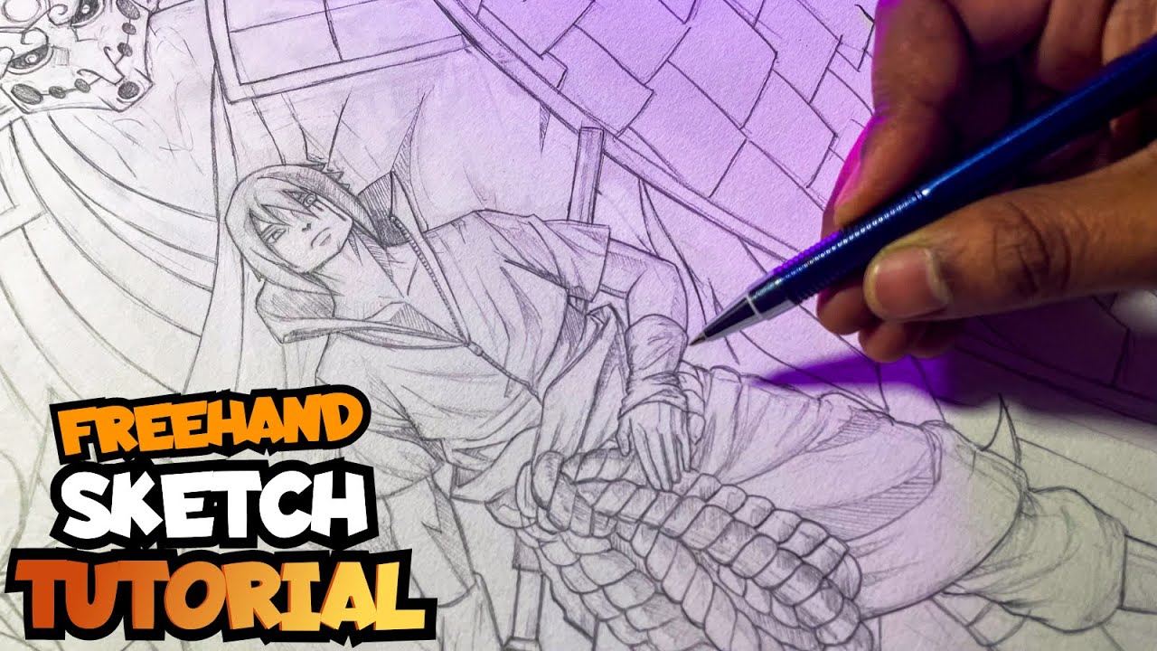 How to Draw Sasuke Uchiha with Susanoo(HINDI) | UltraInstinctart - YouTube